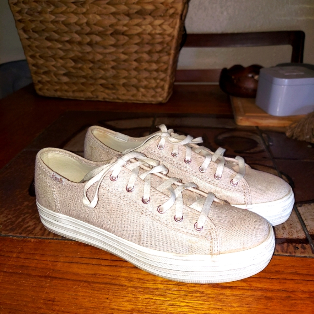 Keds Metallic Lightest Pink Platform Sneakers 6.5 Wor… - Gem